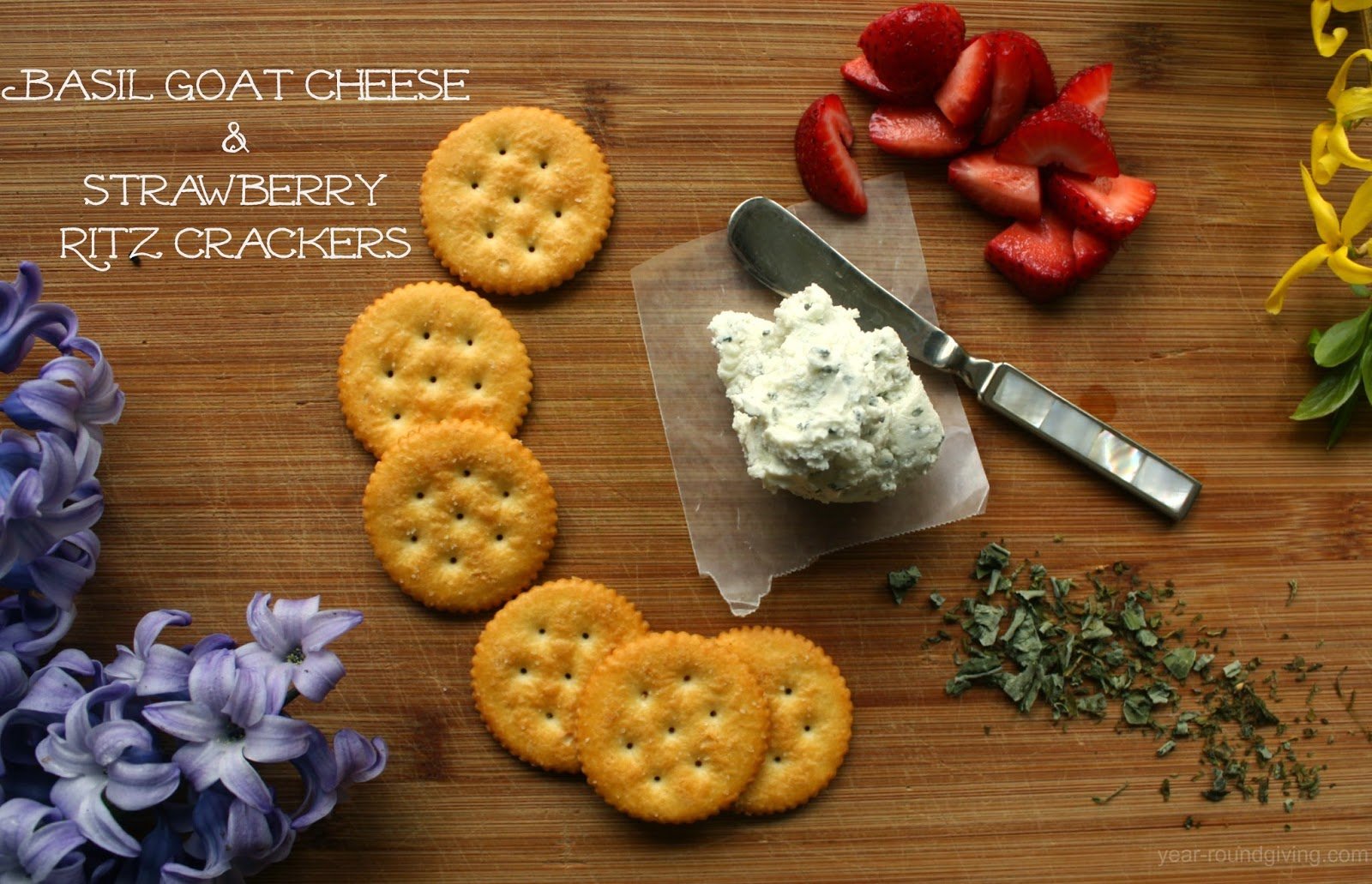 Basil Goat Cheese and Strawberry RITZ® Crackers - Daily Appetite