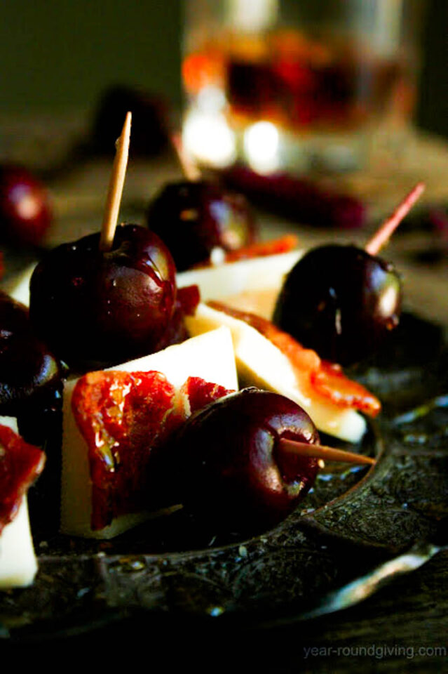 Fresh Cherries & Bacon Appetizer - Daily Appetite